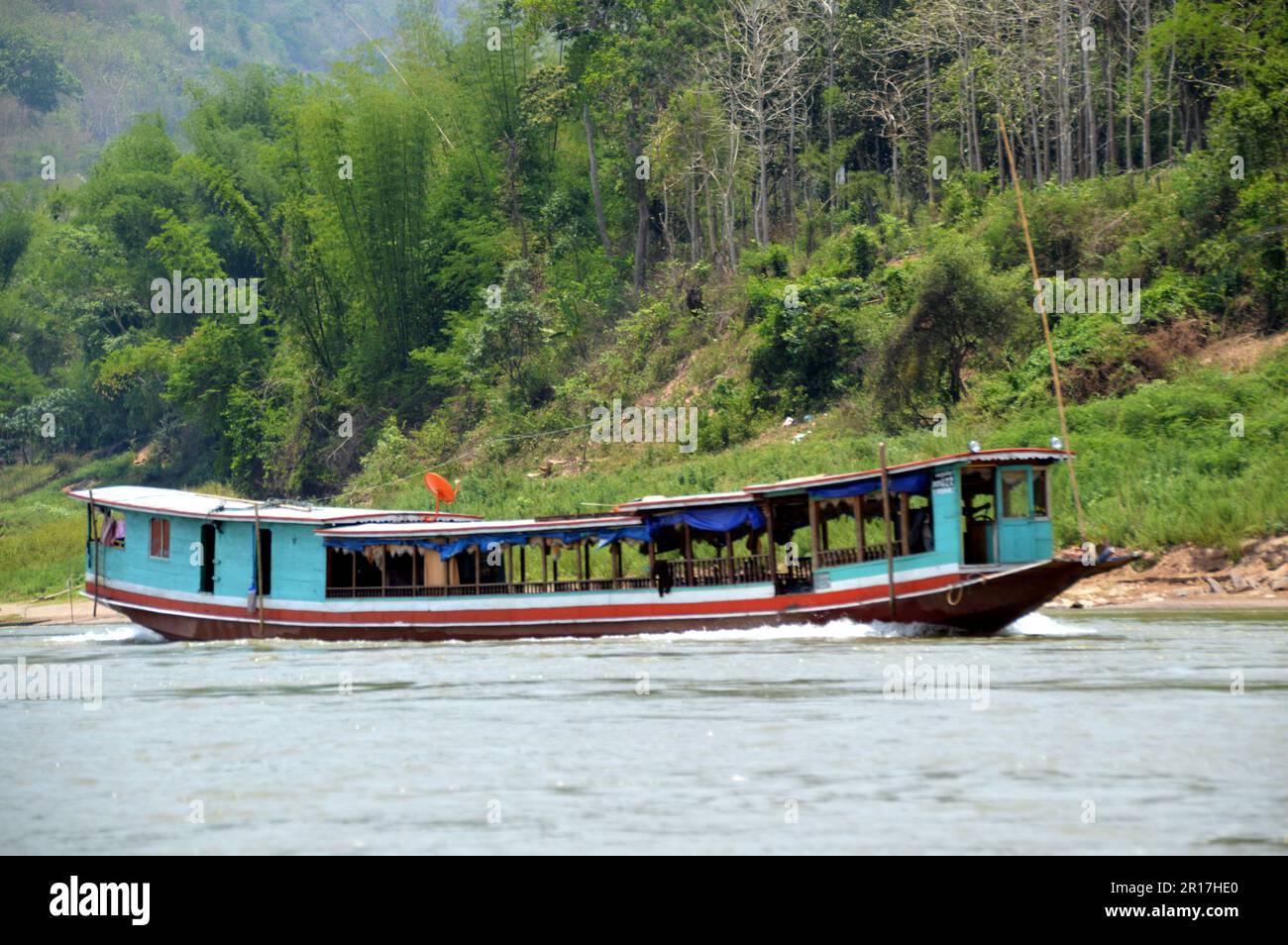 Laos, Luang Prabang: river craft on the Mekong Stock Photo - Alamy