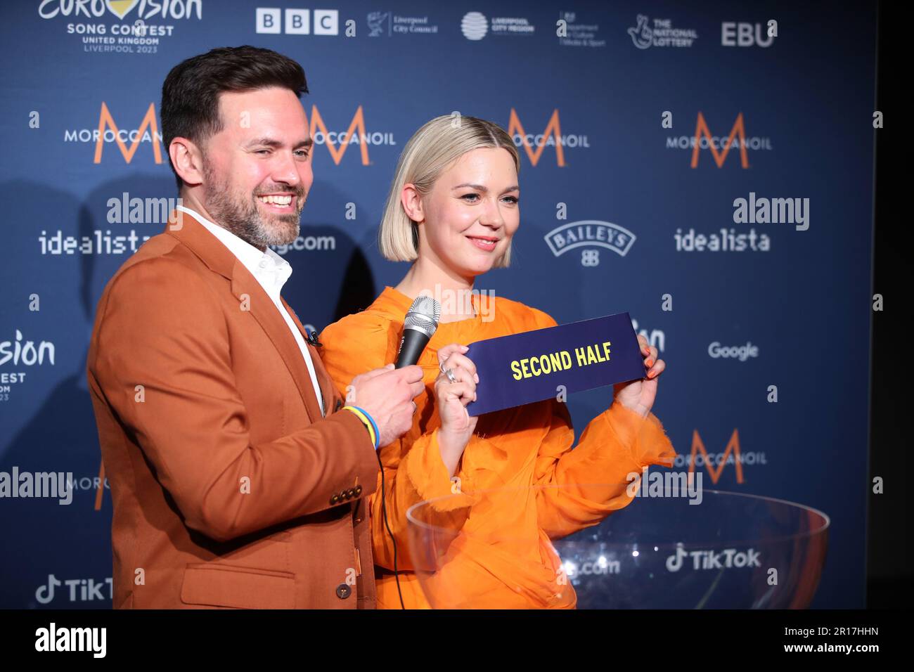 Liverpool, UK. 11th May, 2023. Lithuania entrant Monika Linkyte draw ...