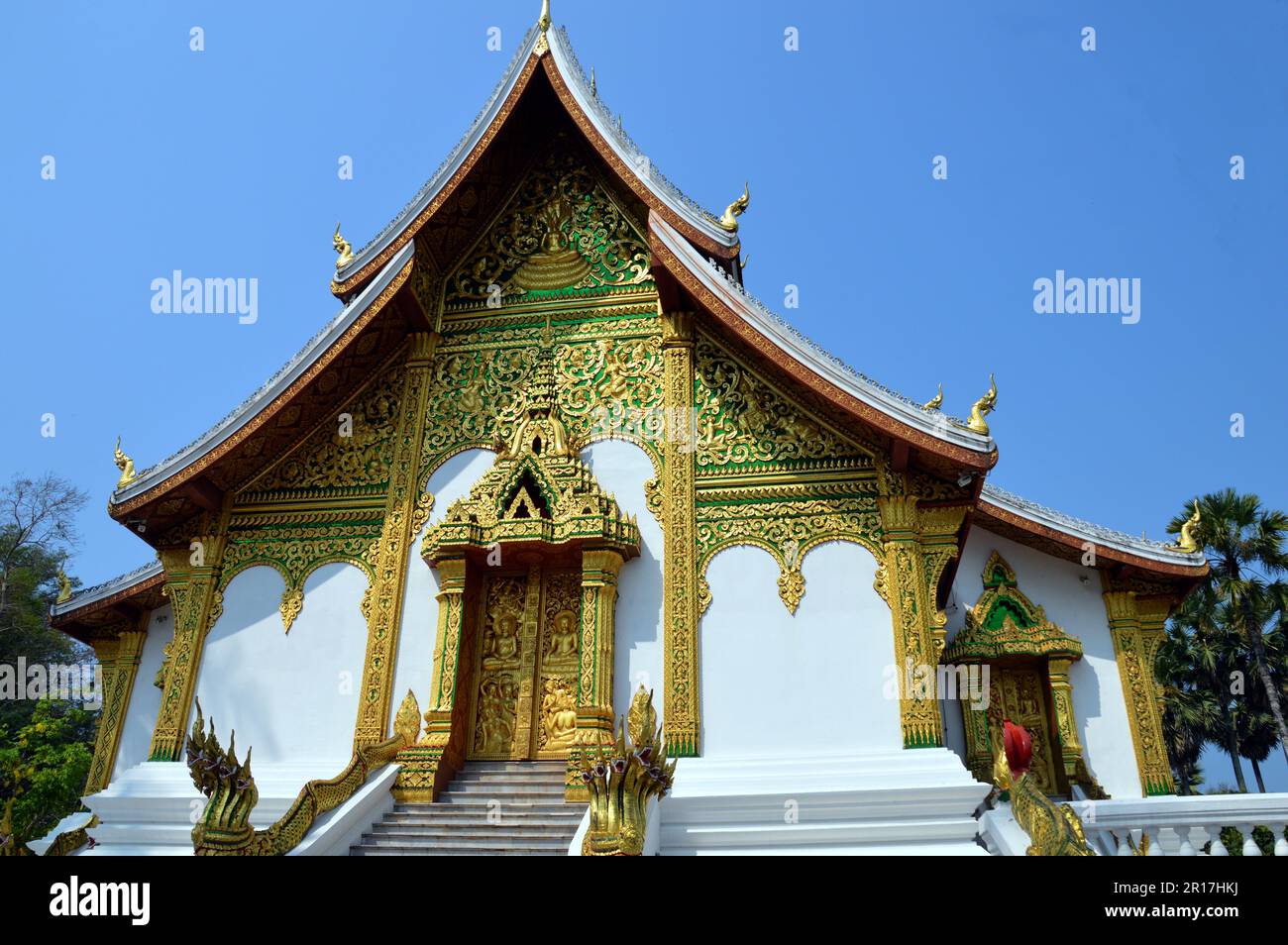 Laos, Luang Prabang: Wat Haw Pha Bang Buddhist Temple, newly built to ...