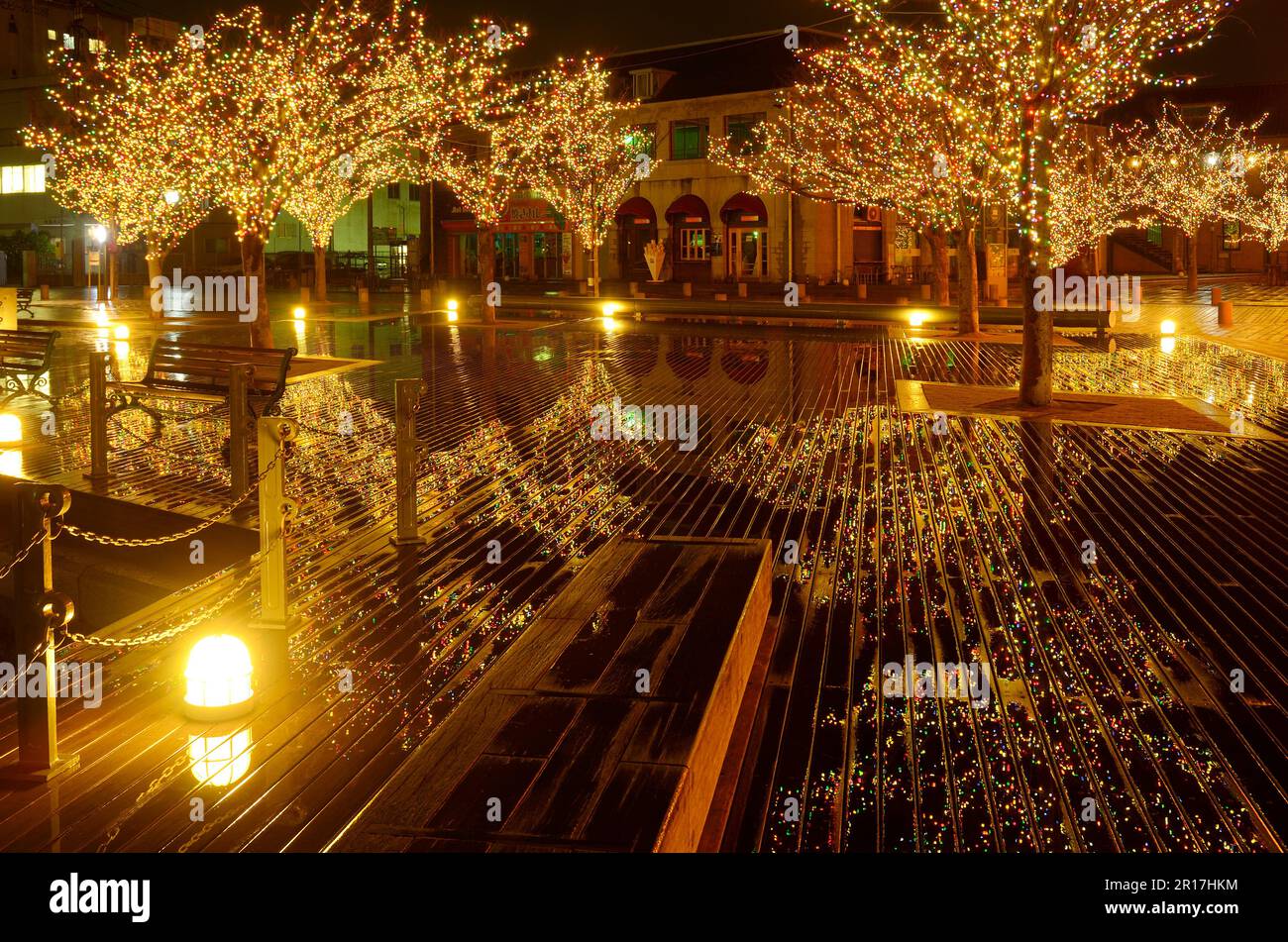 Illumination at Moji Port Retro area Stock Photo - Alamy