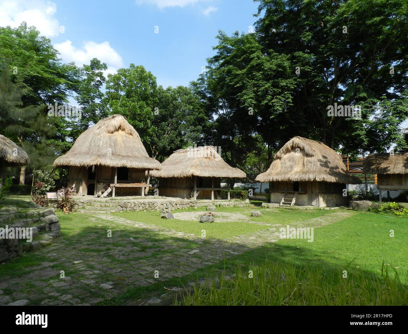The Philippines, Angeles: a group of dwellings in the Kalinga Village ...