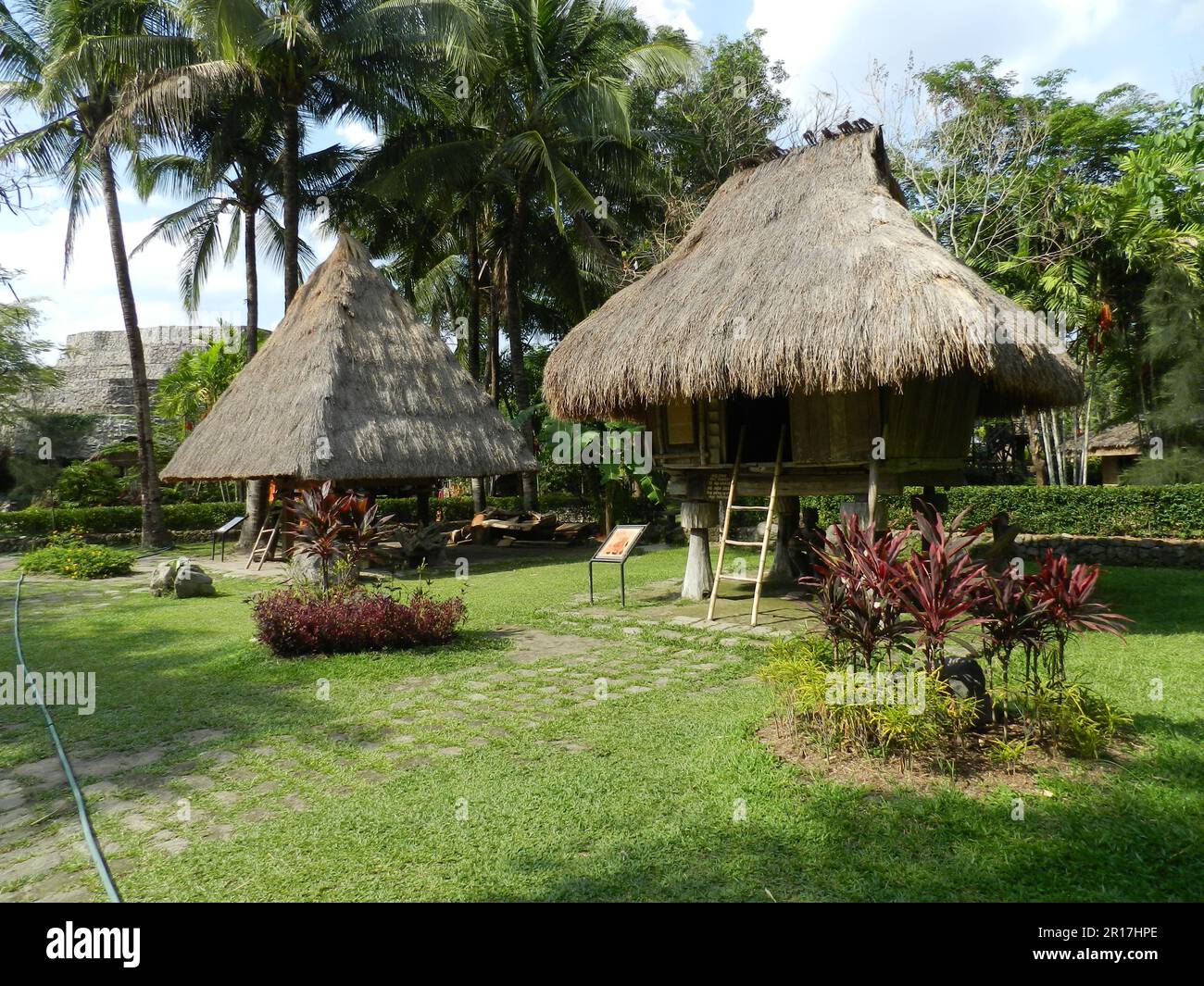 The Philippines, Angeles: a group of dwellings in the Ifugao Village at ...