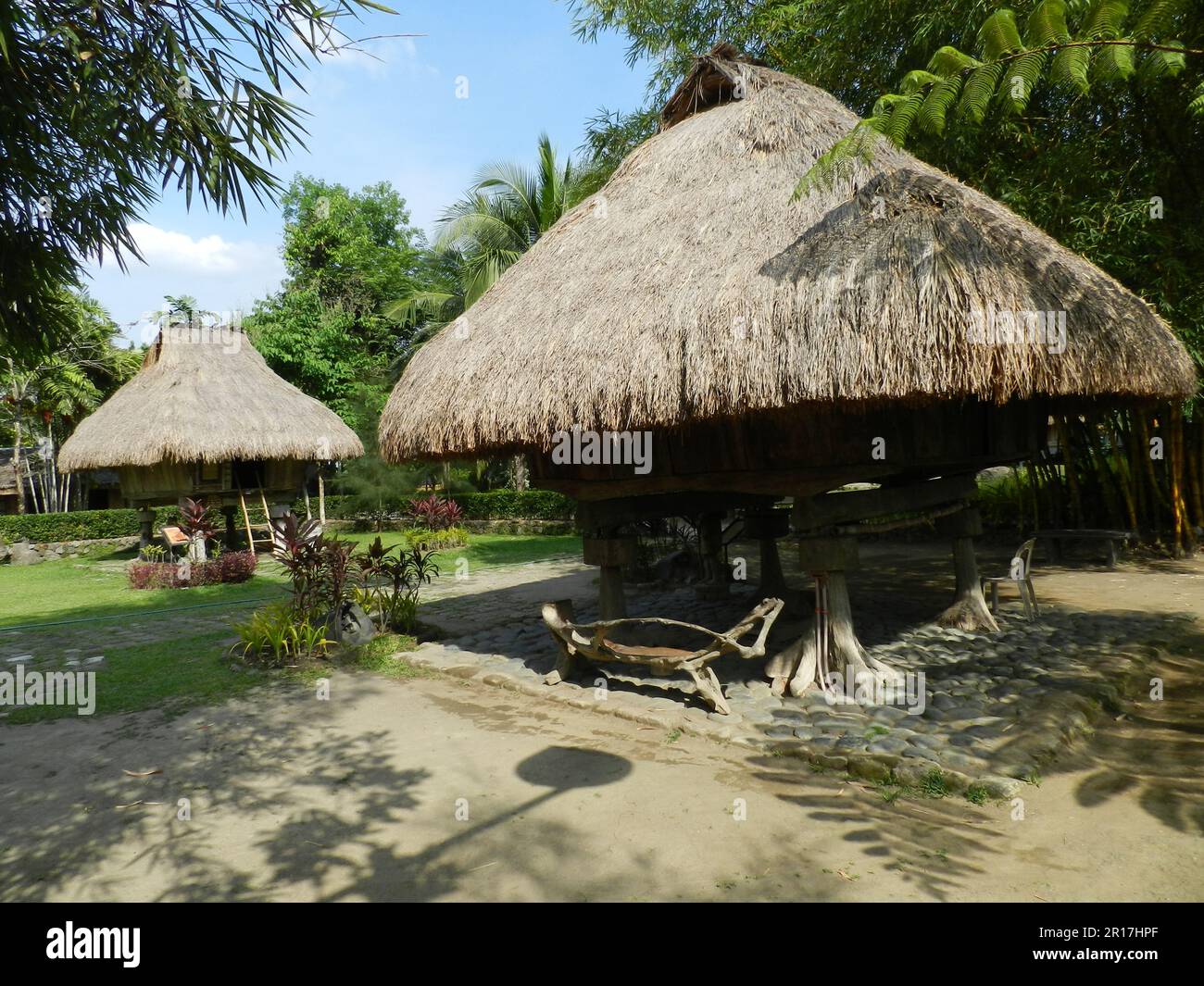 The Philippines, Angeles: a group of dwellings in the Ifugao Village at Nayong Pilipino Stock ...