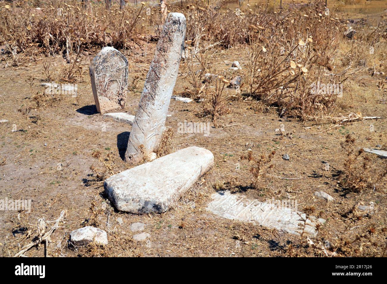 Iran: gravestones of ancient heroes approximately 250 years old in a ...