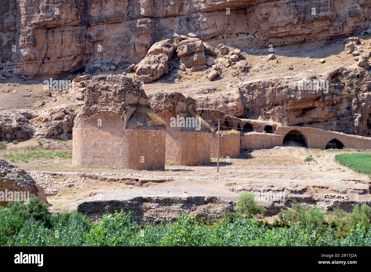 Iran, Pol-e-Dokhtar: ruins of a major bridge over the River Karcheh ...