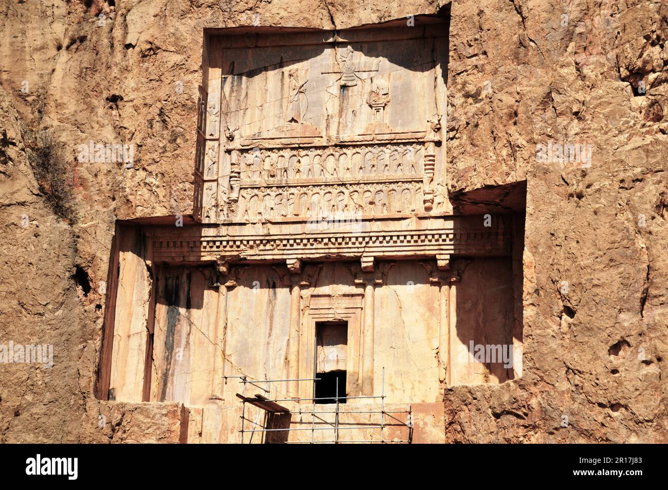 Iran, Naqsh-e Rostam: presumed rock tomb of the Achaemenid King Xerxes ...