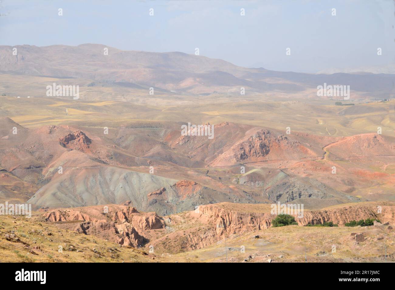 Turkey, Dogubayazit, Anatolia: view of the mineral-coloured landscape ...