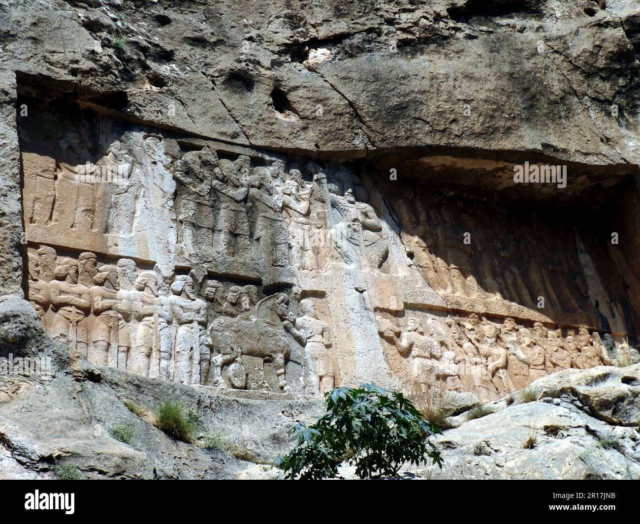 Iran, Bishapur: Bas-relief in the Chogon Gorge celebrating the ...