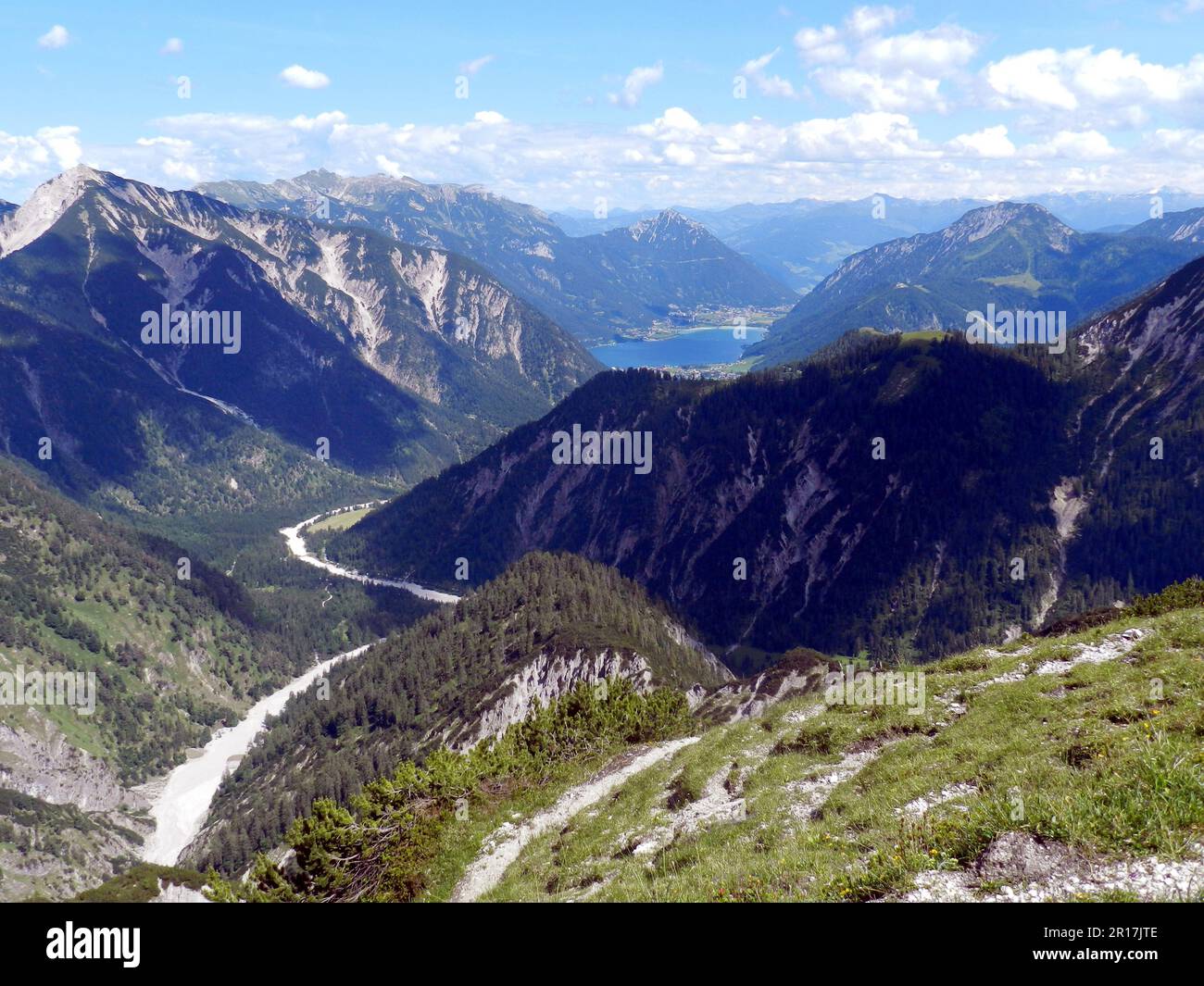 Austria, Tyrol, Pertisau: view of Achensee (Lake Achen) and Pertisau ...