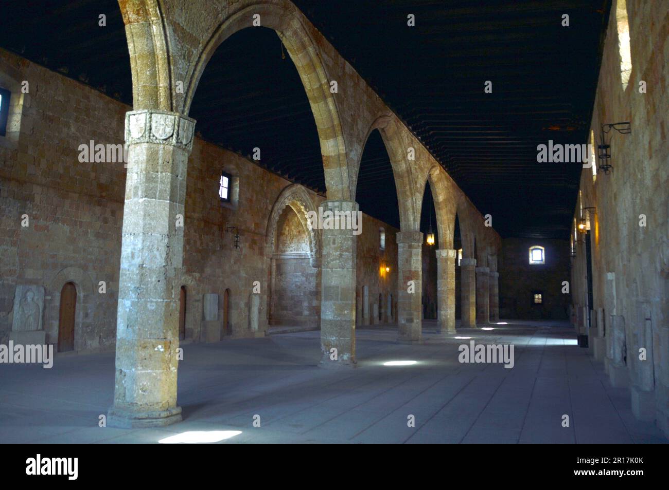 Greece, Island of Rhodes: the main hall of the Knights' Hospital, 50 ...
