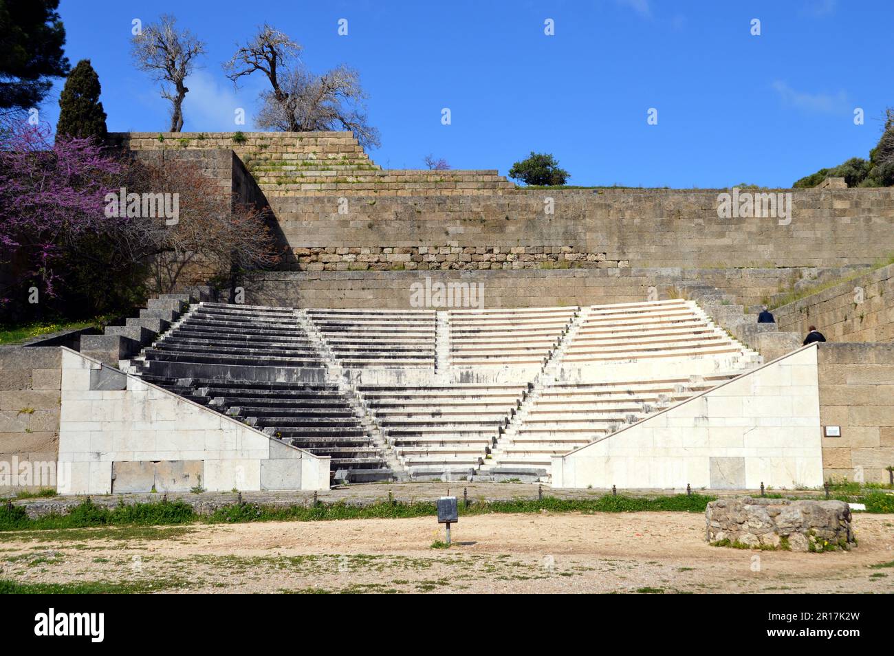 Greece, Island of Rhodes: the marble amphitheatre on the Acropolis of ...