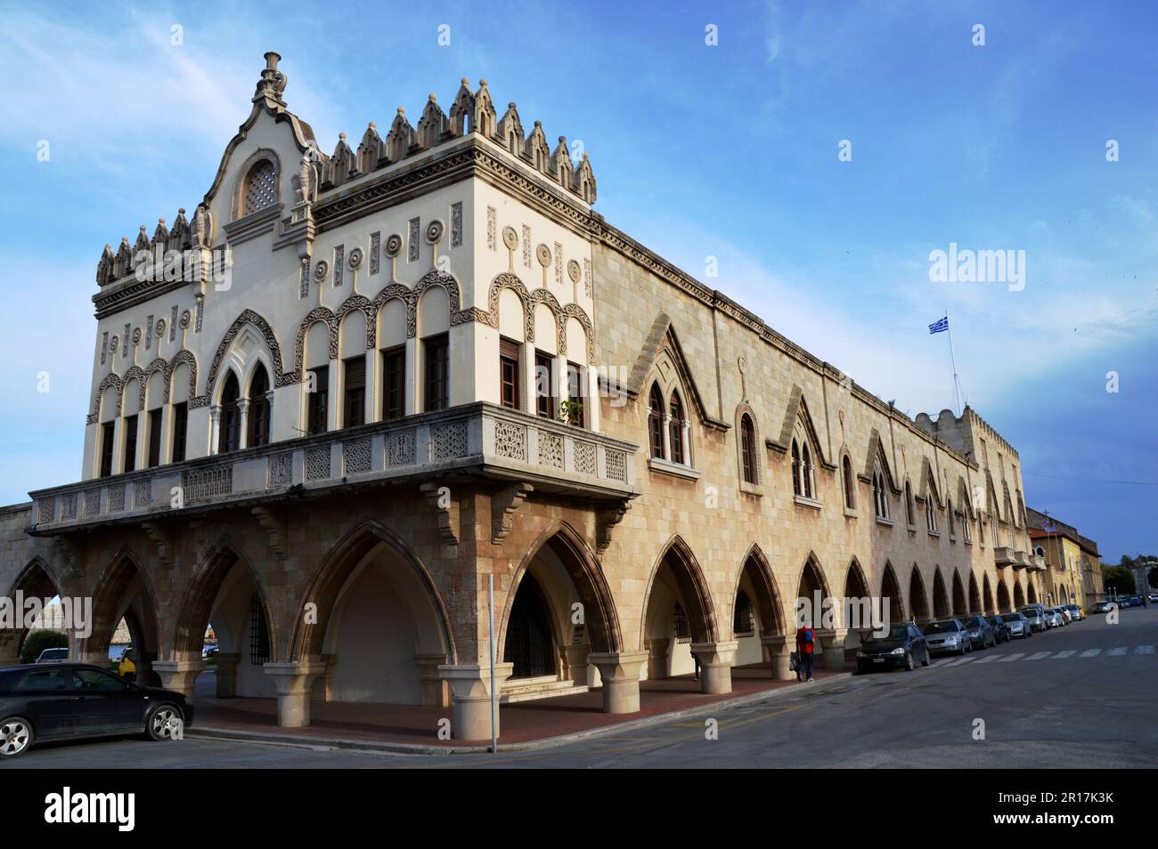 Greece, Island of Rhodes: the Italian-built Governor's Palace, in a ...