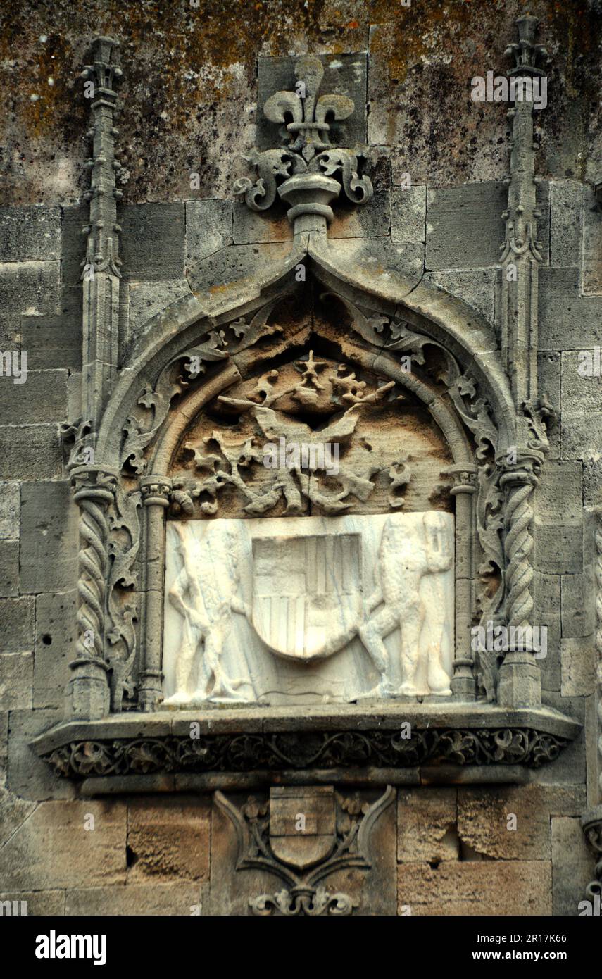 Greece, Island of Rhodes: the coat of arms of the Grand Master Emery d ...
