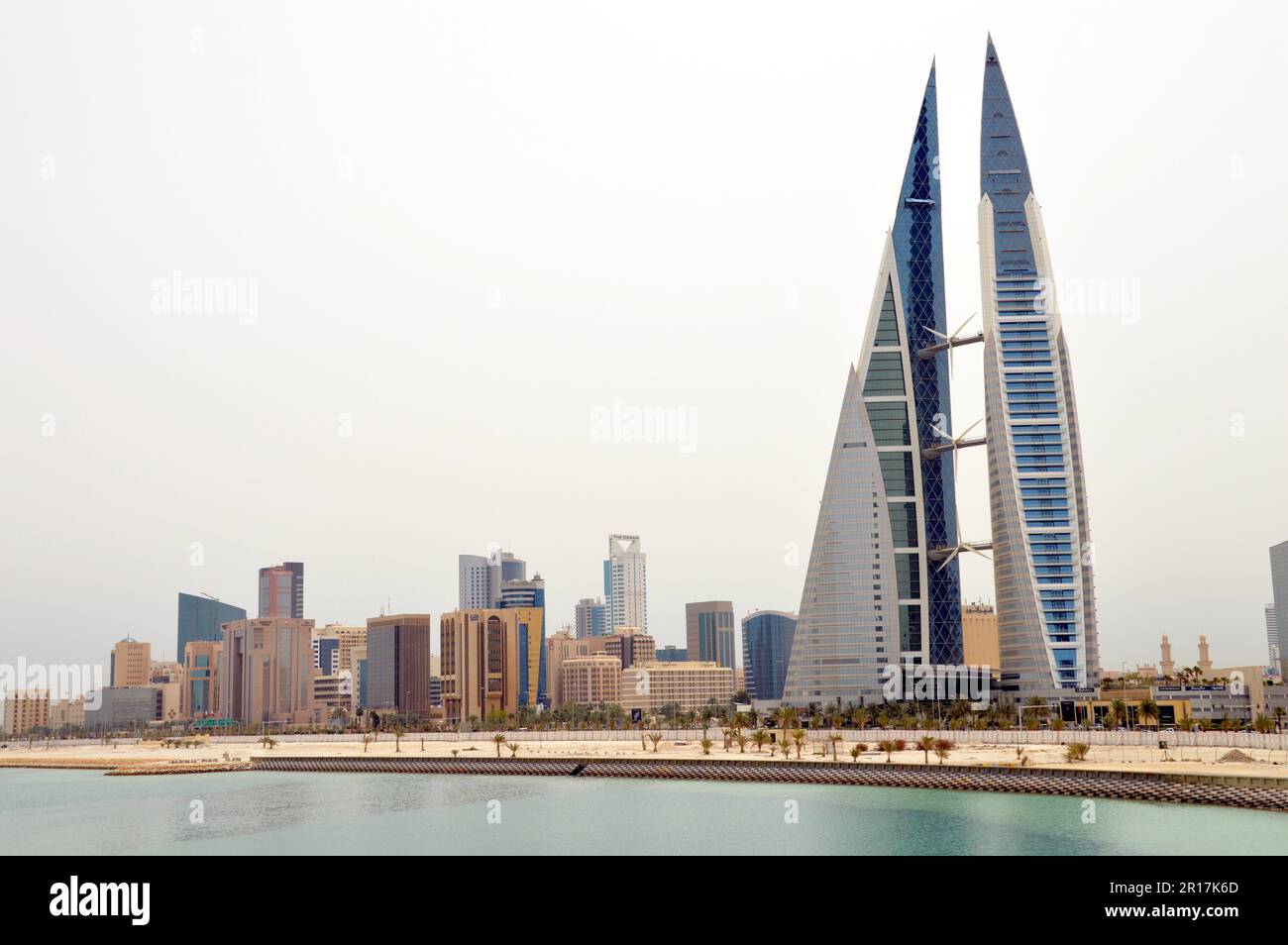 Bahrain, Manama: twin towers of the World Trade Centre with older ...