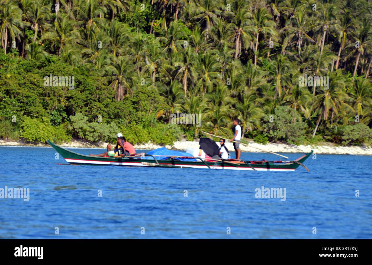 The Philippines, Samar Island: local touring boat taking visitors on a ...