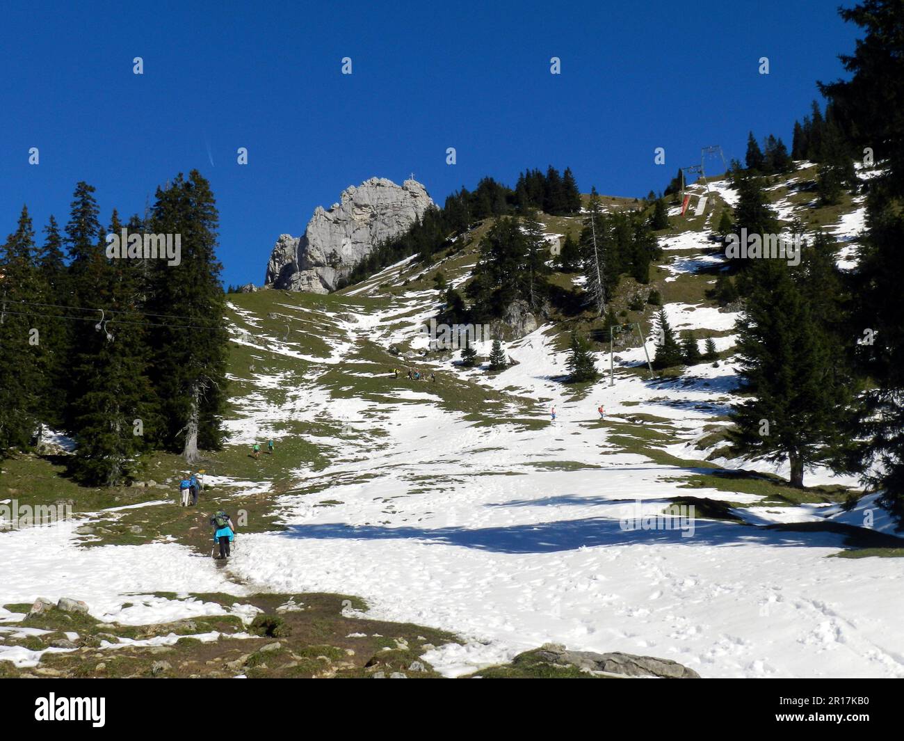 Germany, Upper Bavaria, Bayerischzell: Mount Wendelstein (1838 metres ...