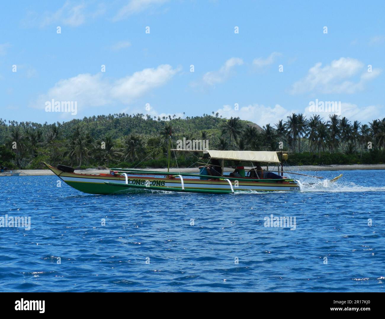 The Philippines, Samar Island: local touring boat taking visitors on a ...