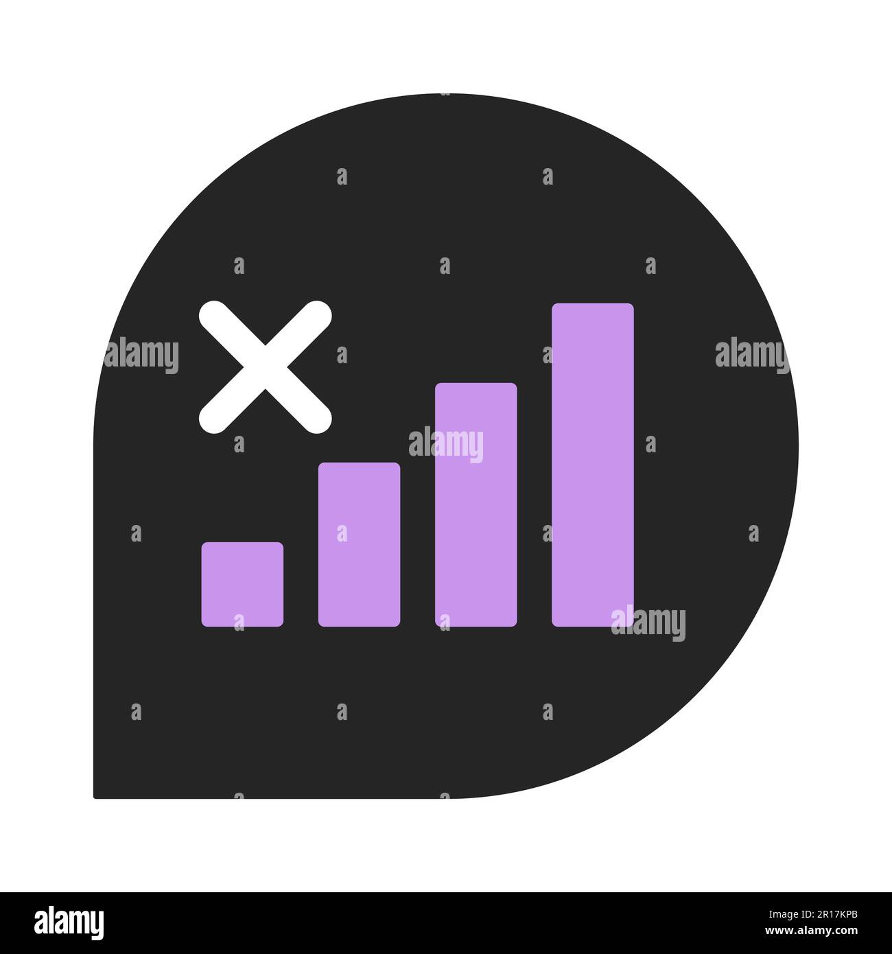 No cellular connection bubble flat line color isolated vector icon ...