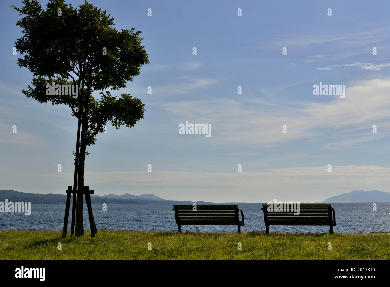 Shinji lakeside bench Stock Photo - Alamy