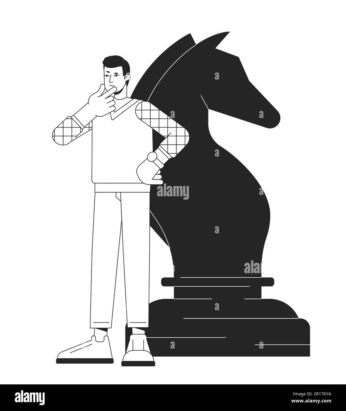 Strategic management bw concept vector spot illustration Stock Vector ...