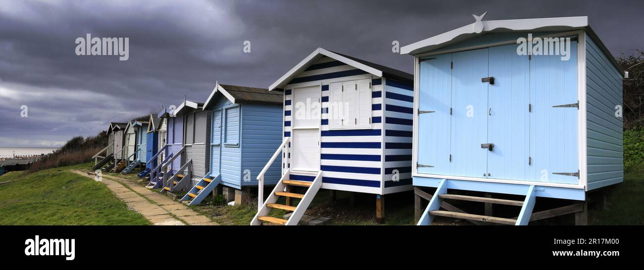 Beachuts on the promenade at Frinton-on-Sea, Tendring district, Essex ...