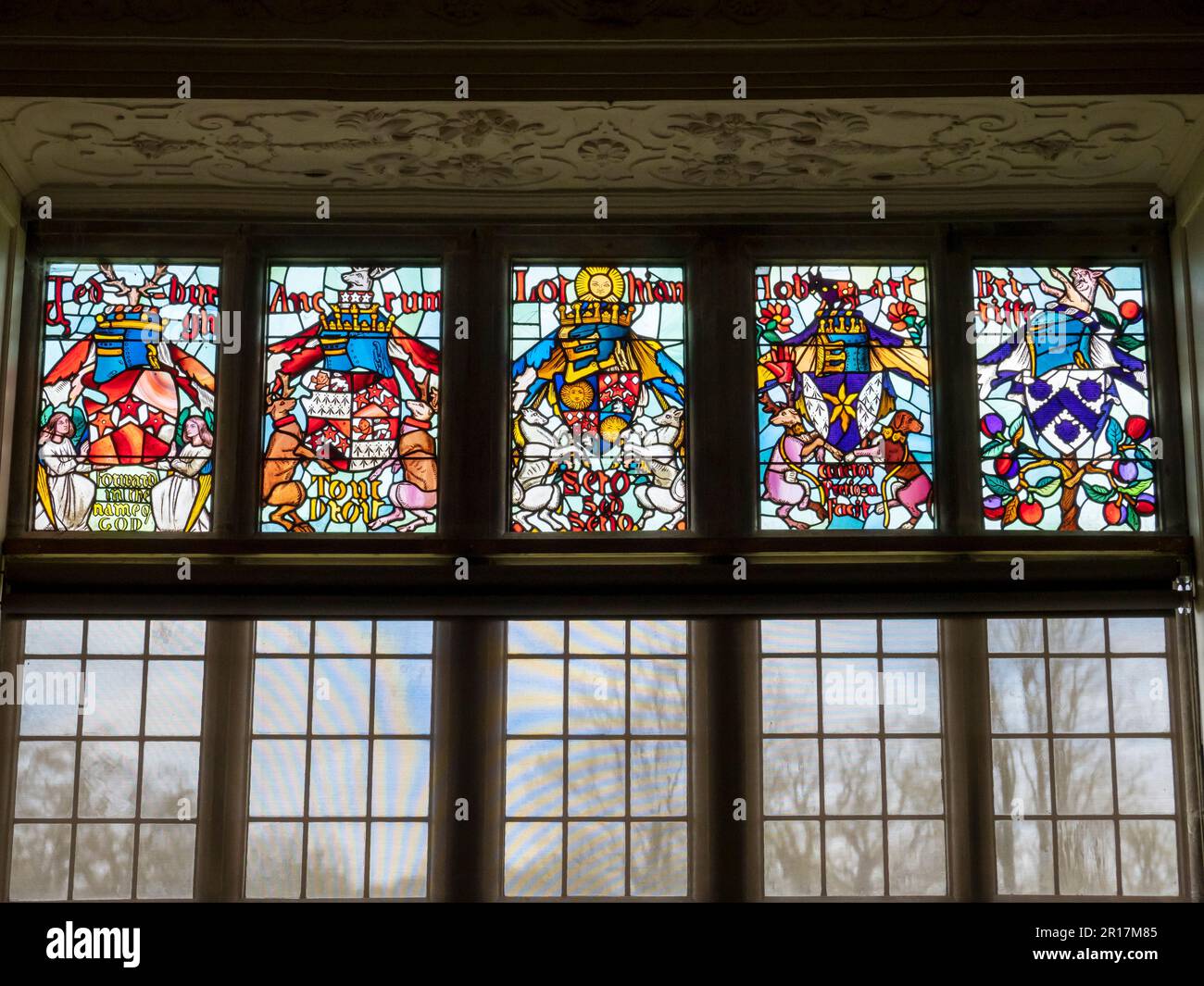 Stained glass in Blickling Hall near Aylesham, norfolk, UK Stock Photo ...