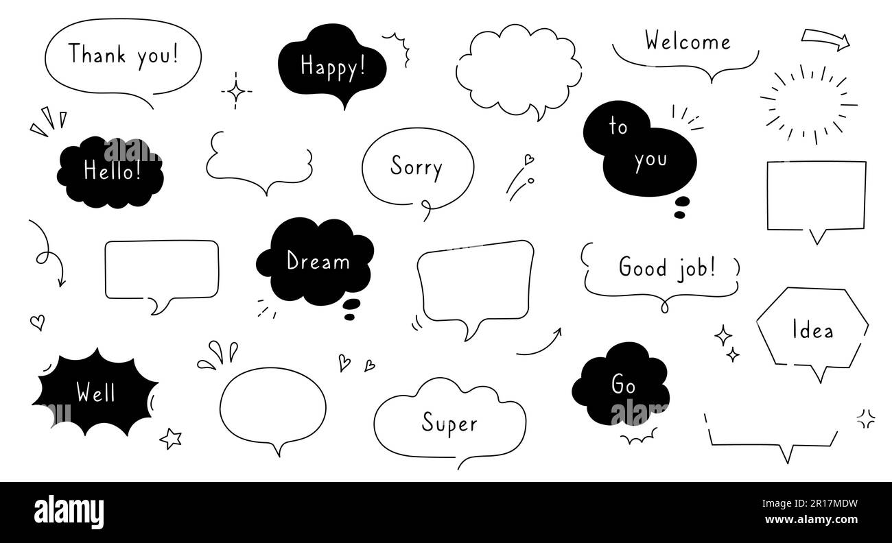 Line simple balloon frame for text title. Line decoration simple speech ...