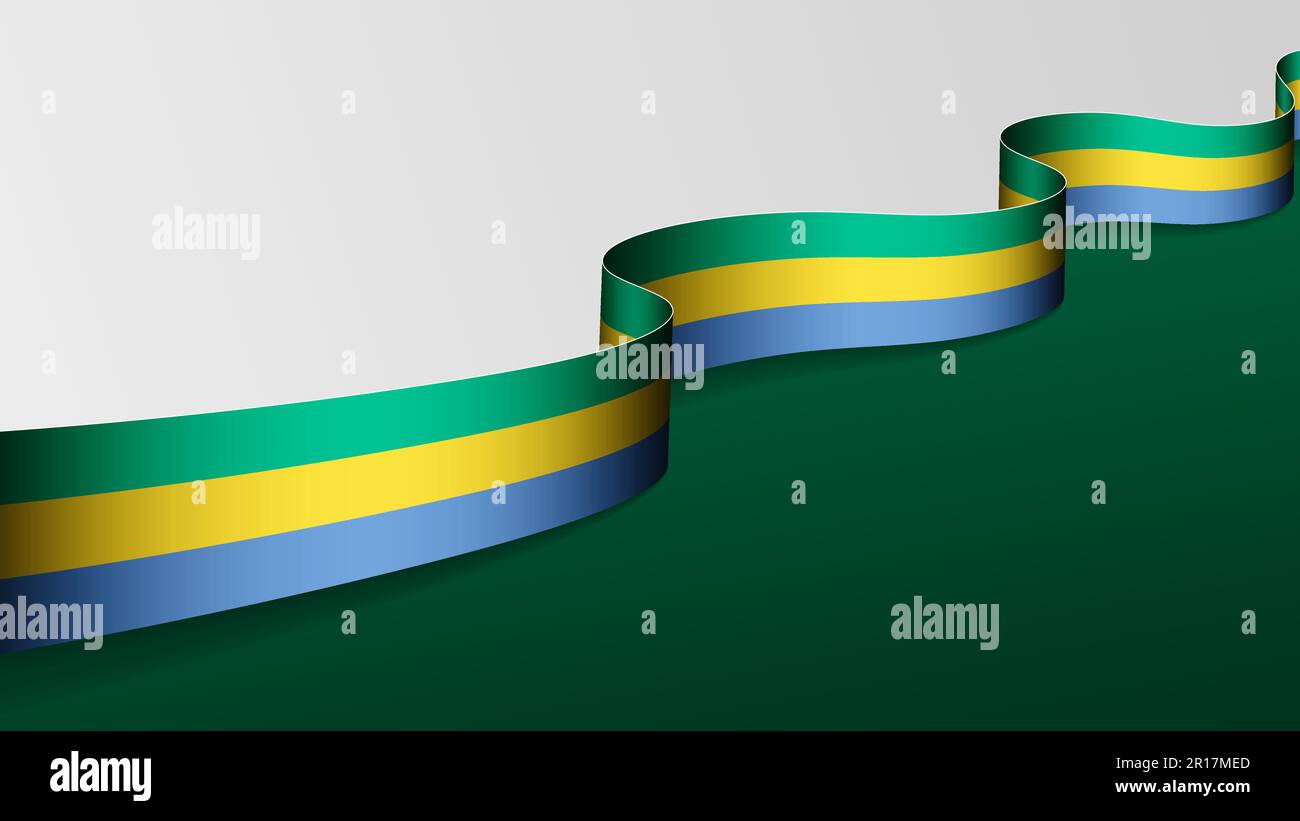 Gabon ribbon flag background. Element of impact for the use you want to ...