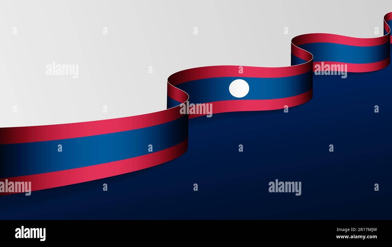 Laos ribbon flag background. Element of impact for the use you want to ...