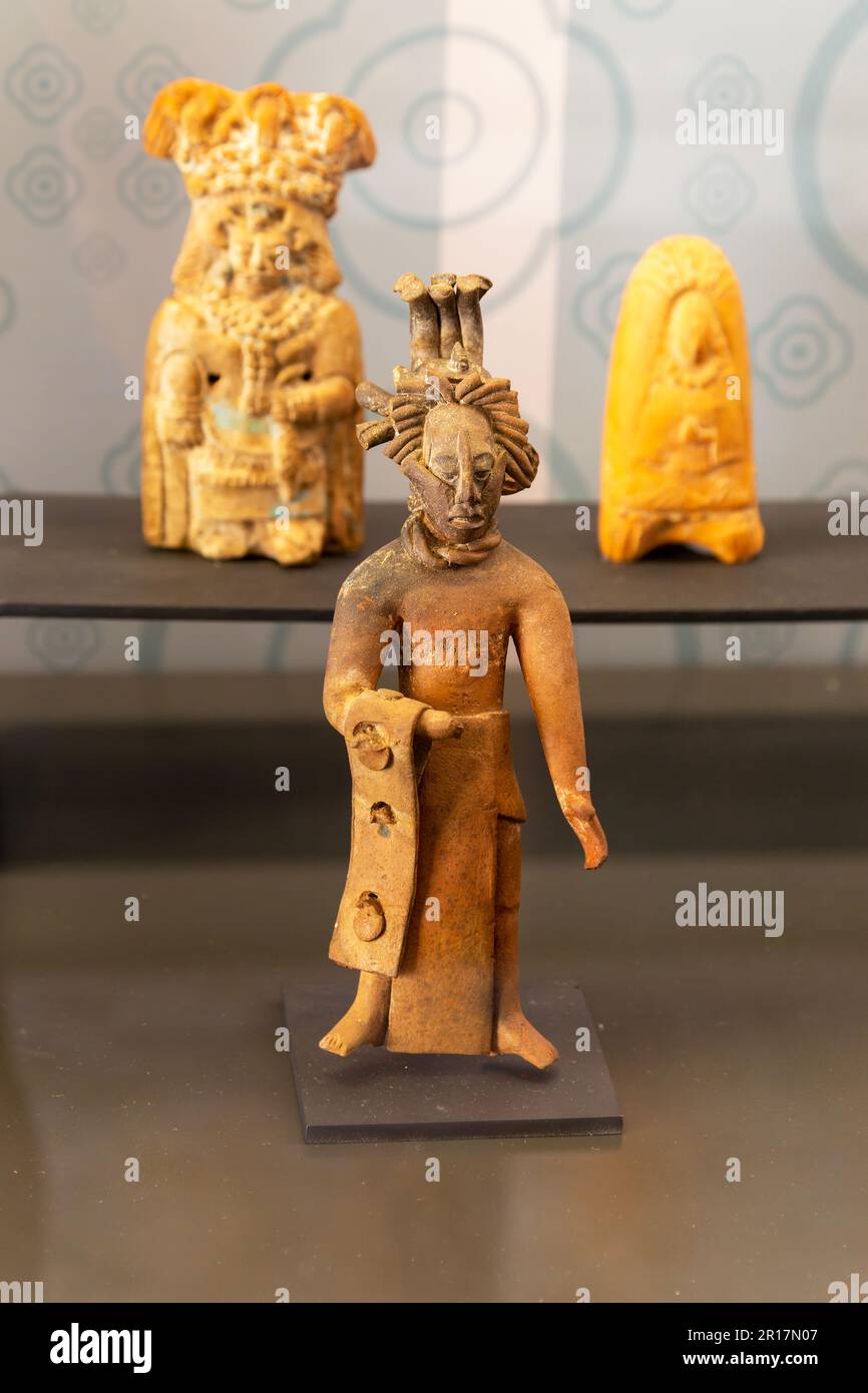 Male model in ritual stance, from Jaina, Late Classical period, Mayan ...