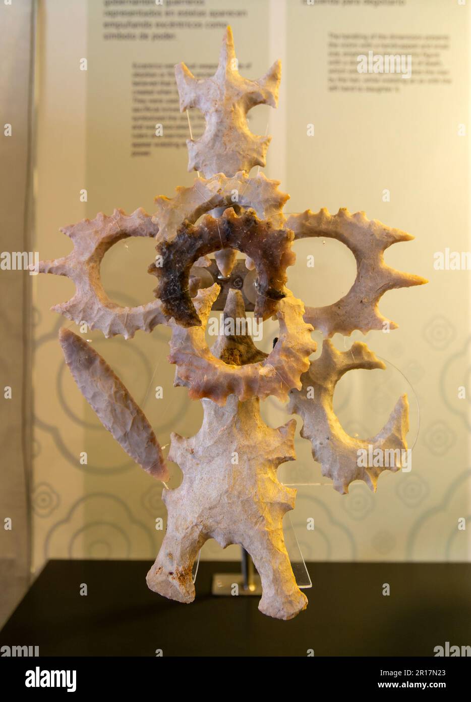 Ritual sacrificial knives in flint and obsidian, Mayan archaeological ...