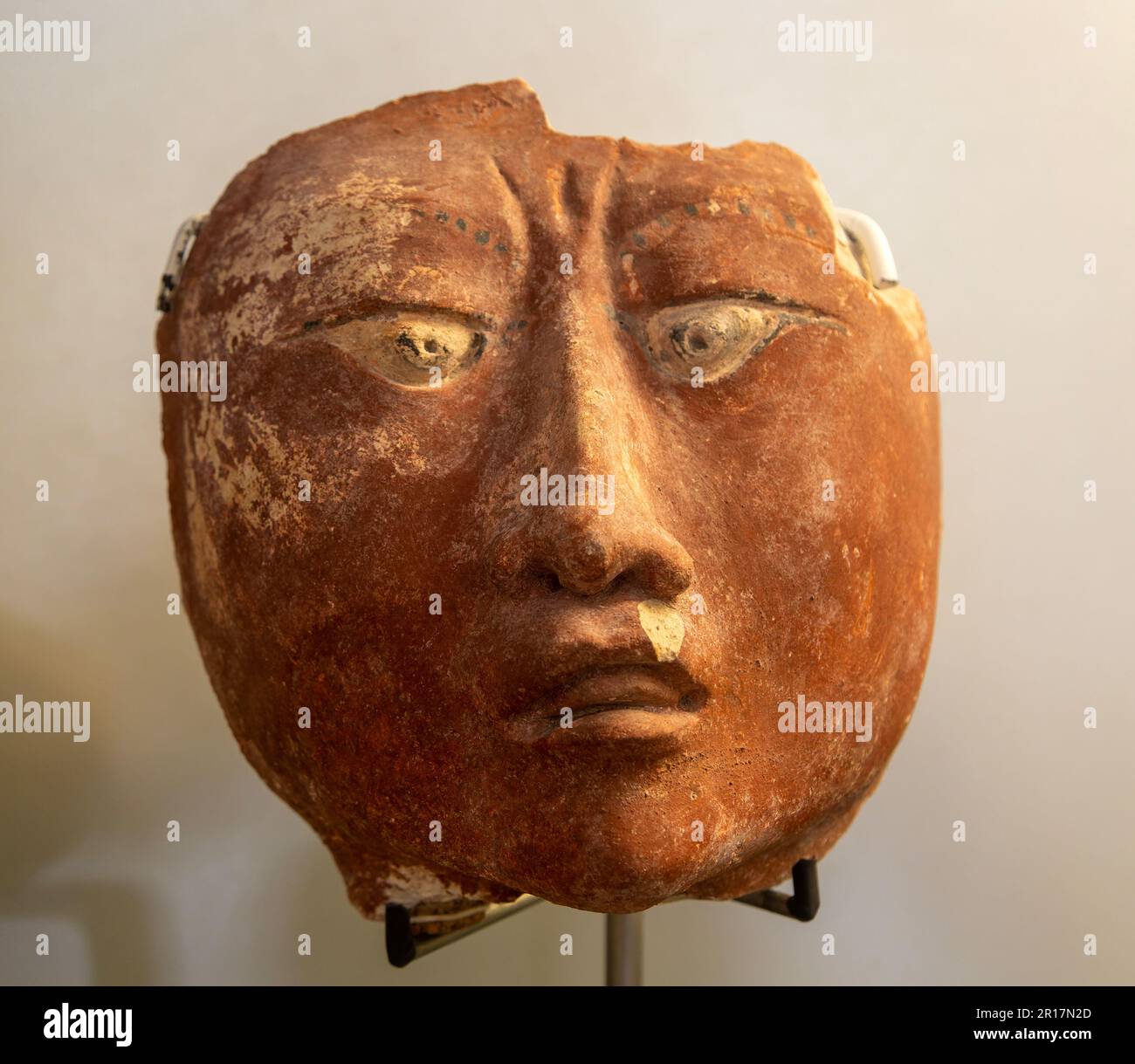 Face with eye squint, from Naachtún, Late Classic period, Mayan ...