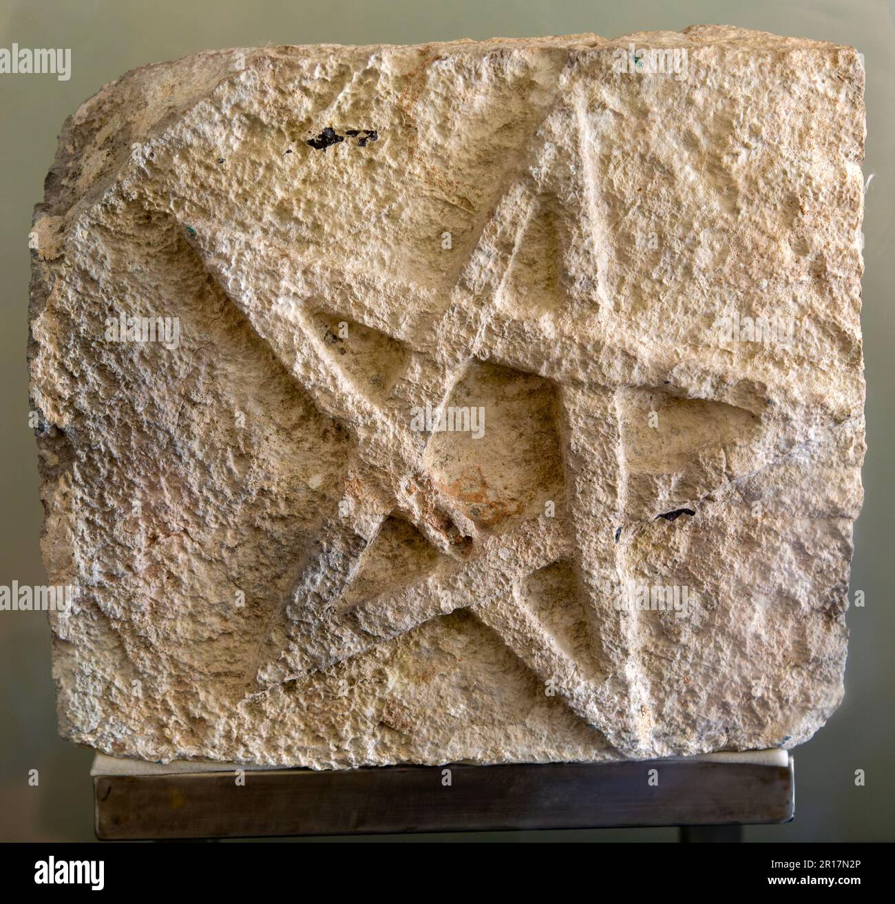 Five point star inscribed in stone, from Kutza, Late classic period ...