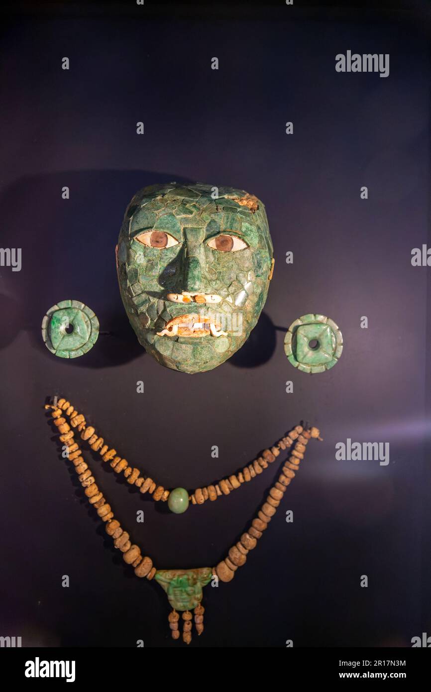 Funeral mask from Calakmul, Late Classic period, Mayan archaeological ...