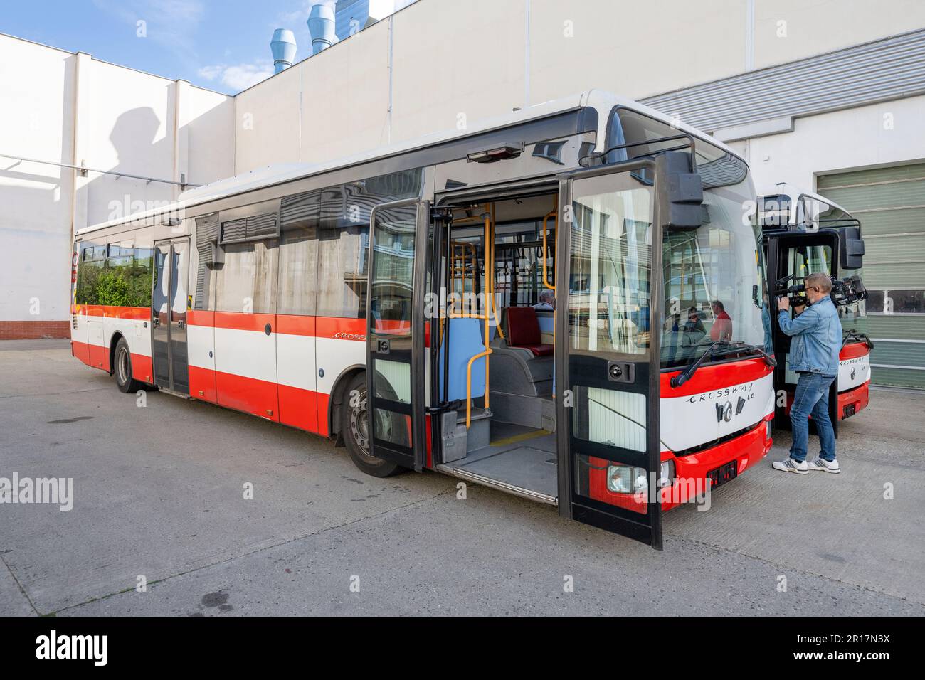 Prague, Czech Republic. 12th May, 2023. Handover of two buses of the Prague Public Transit ...