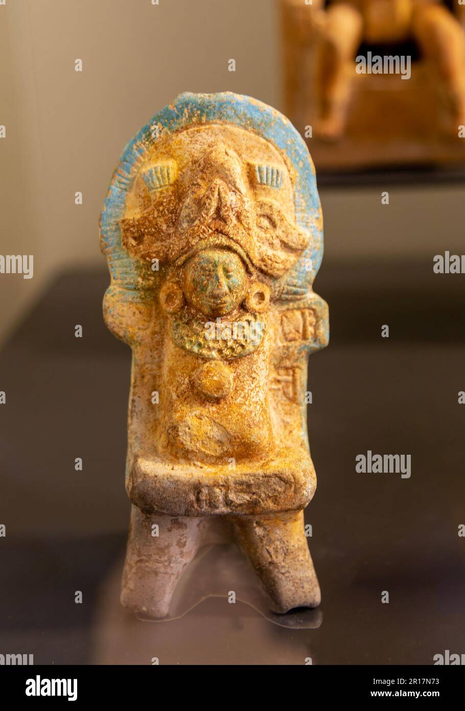 Figurine model of person sitting on a throne, from Jaina, Late Classic ...