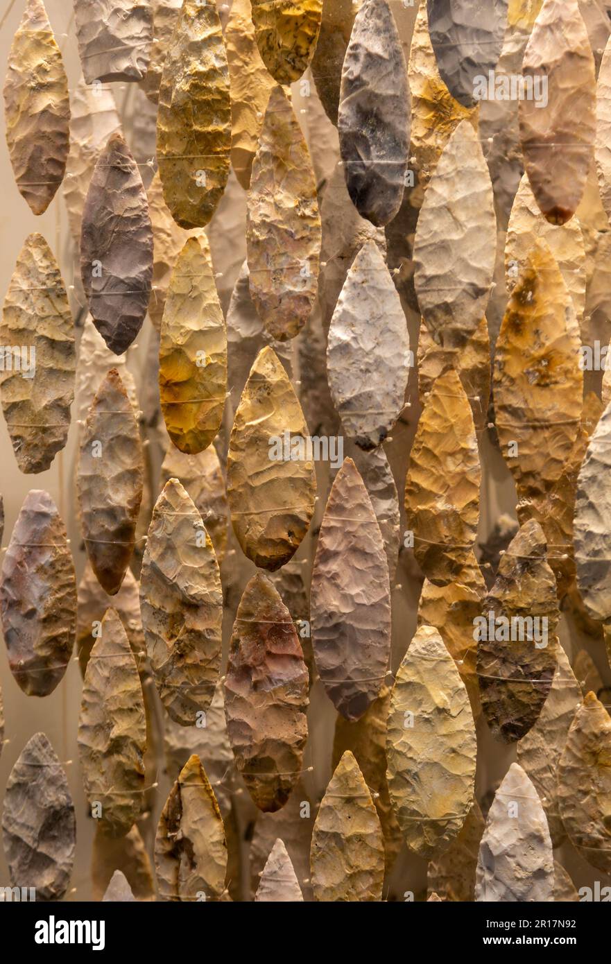 Sharpened flint blade offerings, El Tigre Itzamkanac, Terminal Classic ...