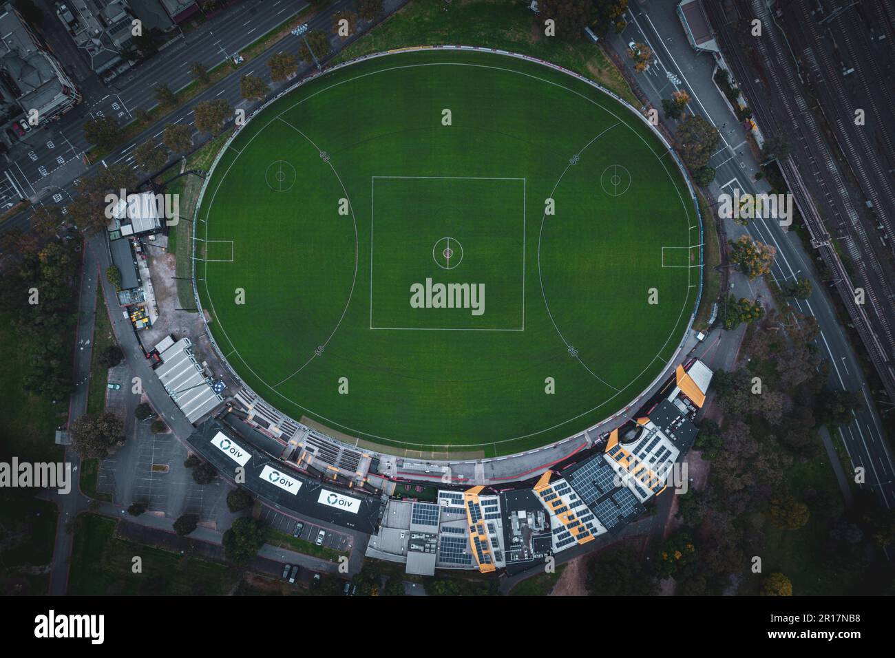 An aerial view of a soccer stadium in Melbourne, Australia Stock Photo ...