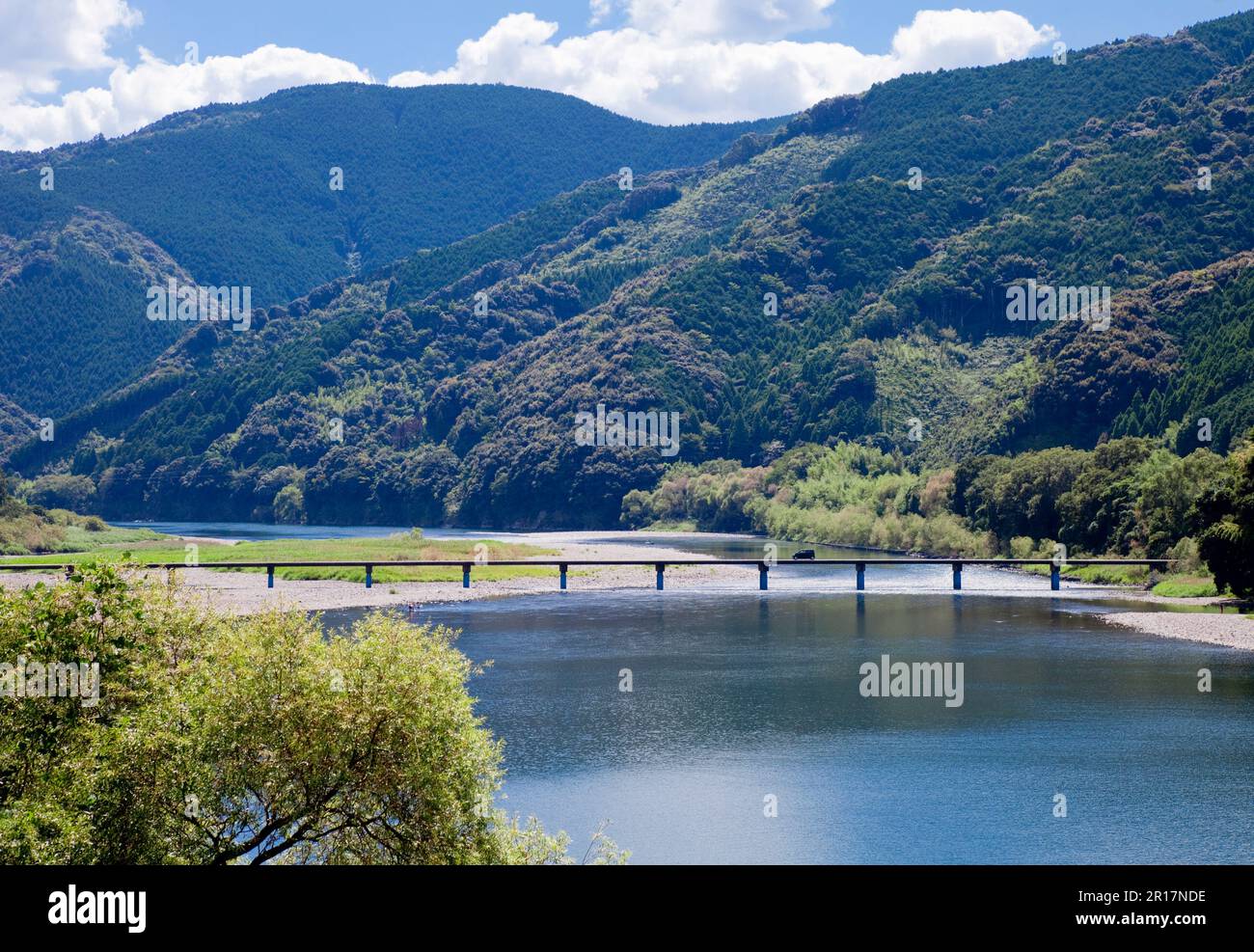 Shimanto river and Sadano Chinkabashi Stock Photo - Alamy