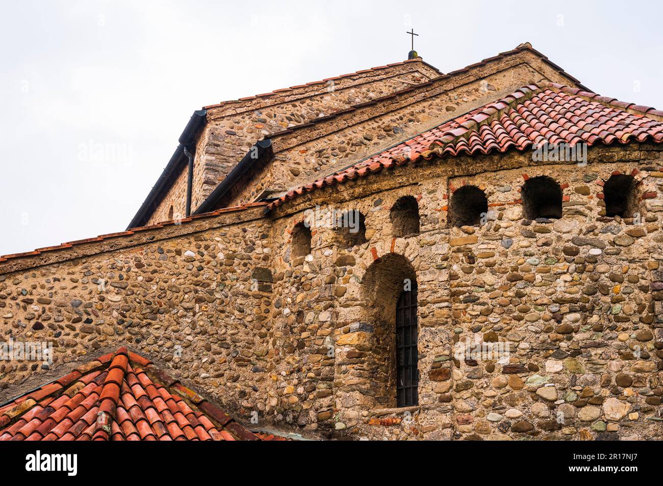 external views of the Saint Peter and Paul romanic Cathedral, Agliate ...