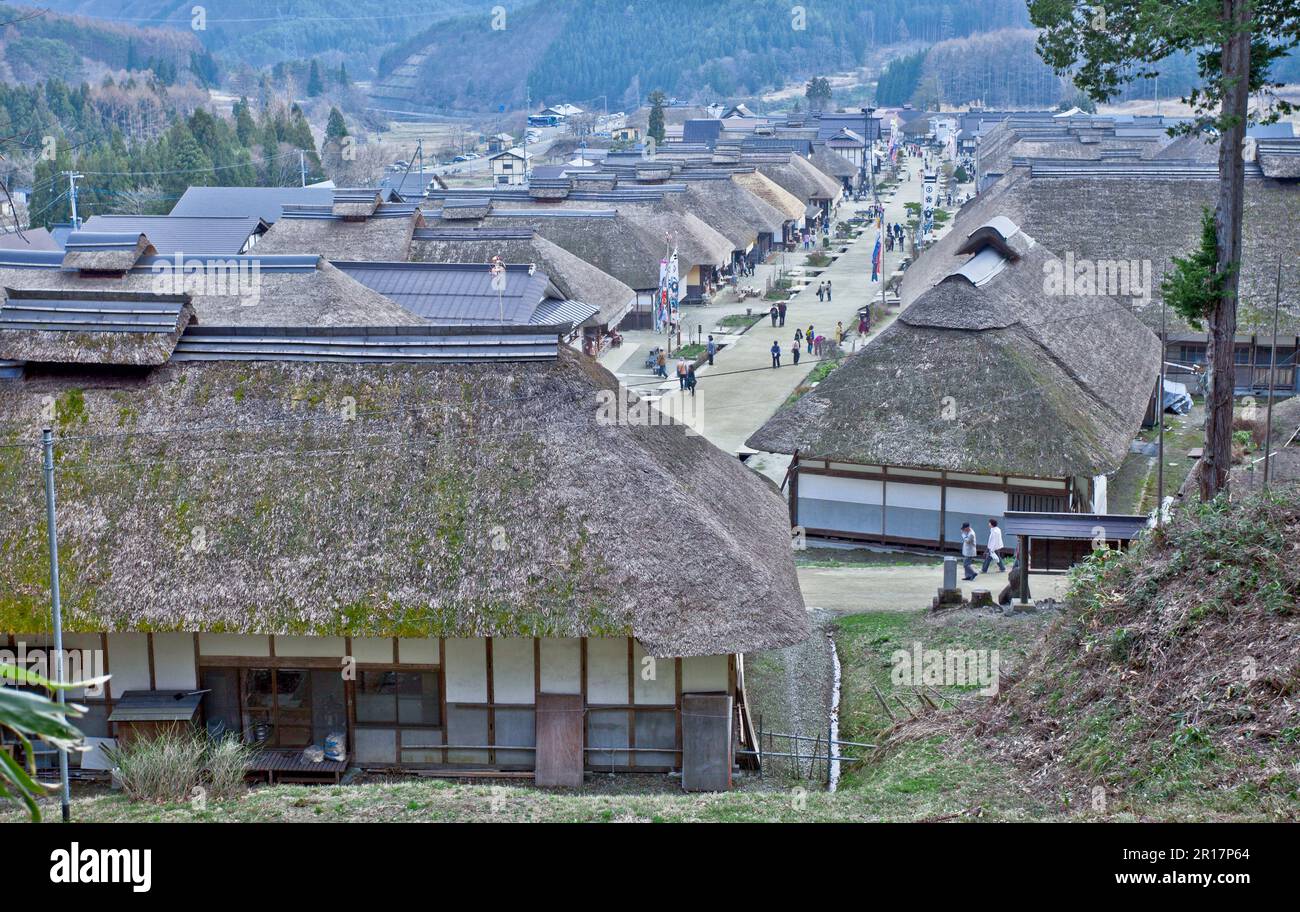Thatched roof village of Ouchijuku Stock Photo - Alamy