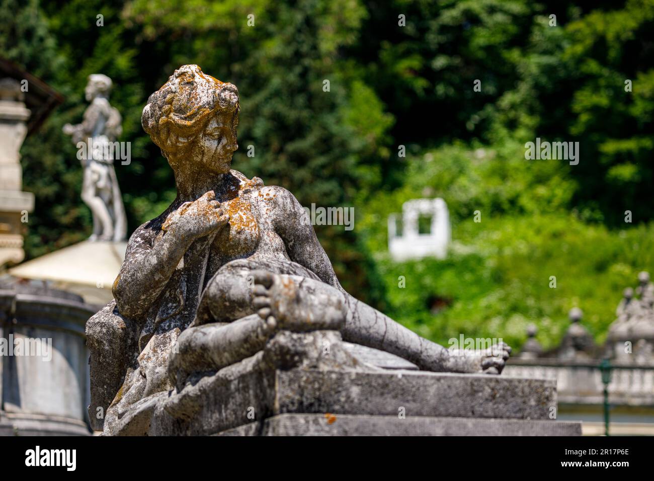 Statue at the Peles Castle in Romania Stock Photo - Alamy