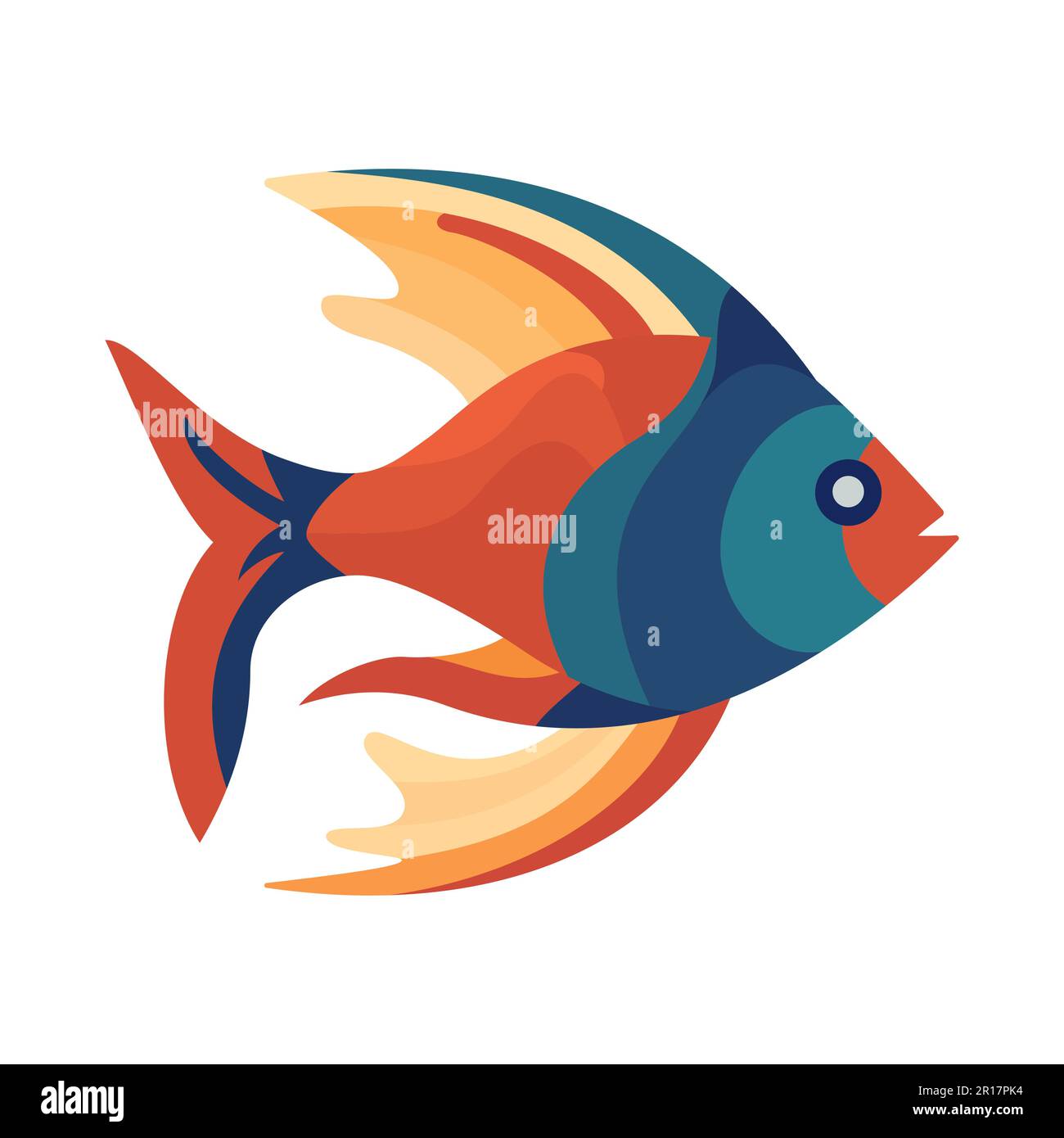 Fish sign. Color fish icon on white background. Abstract fish icon ...