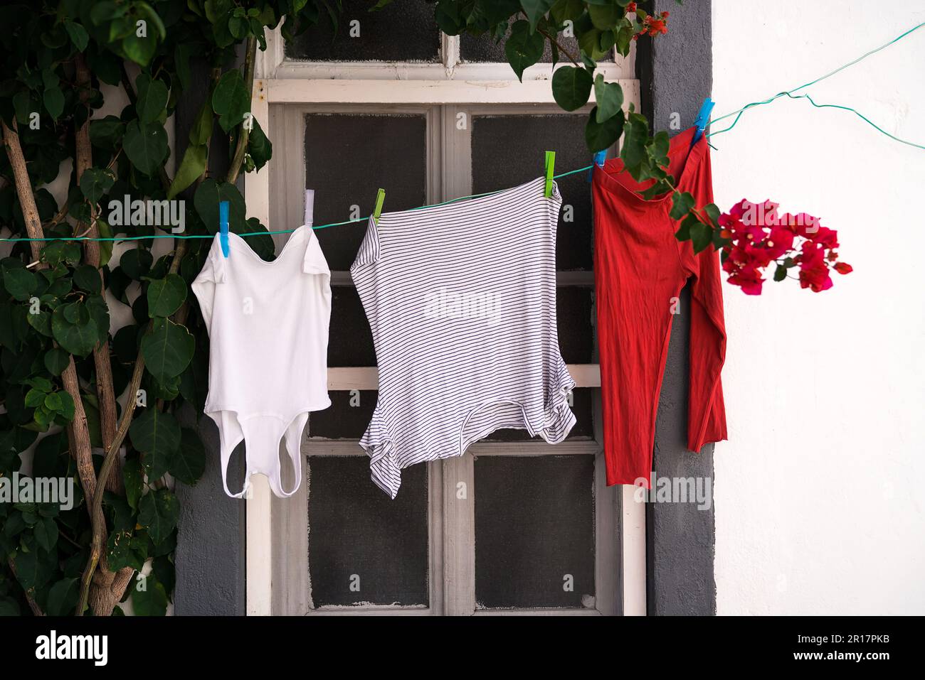 Laundry hanging on the rope hi-res stock photography and images - Alamy