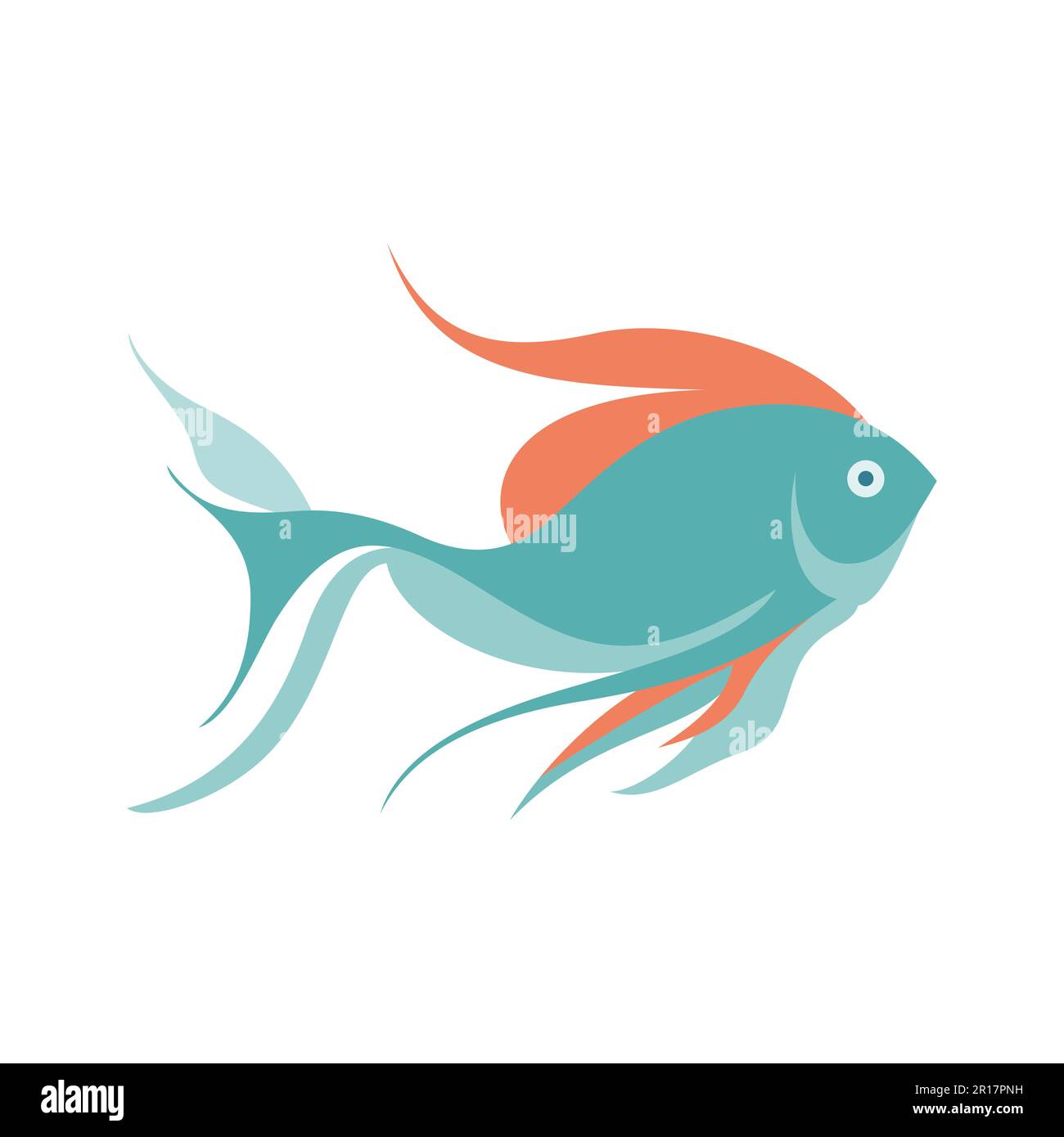 Fish sign. Color fish icon on white background. Abstract fish icon ...
