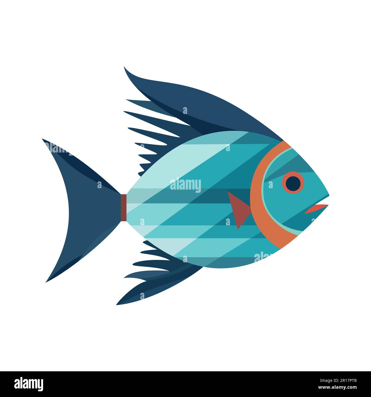 Fish sign. Color fish icon on white background. Abstract fish icon ...