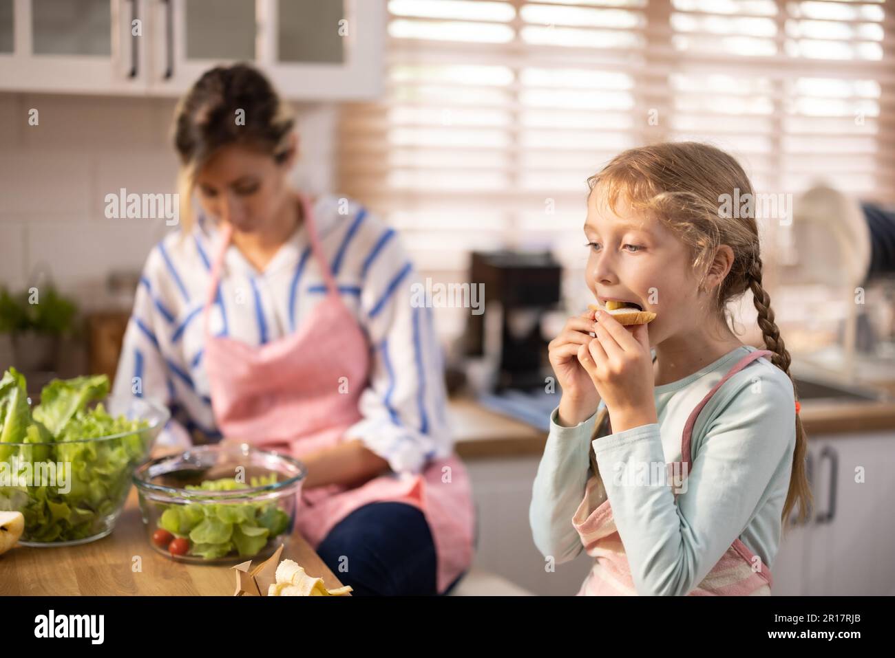 Multi-generational family members explore new and tasteful recipes on a ...