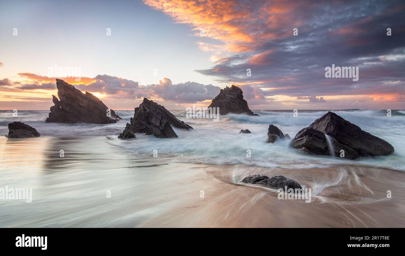 Amazing beach longexposure in the day Stock Photo - Alamy