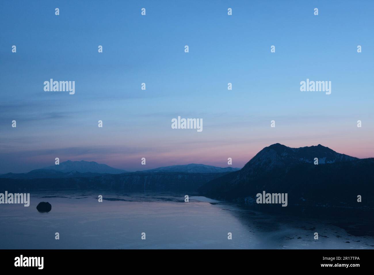 Lake Mashu, Mashu-dake and Sharidake mounatins Stock Photo - Alamy