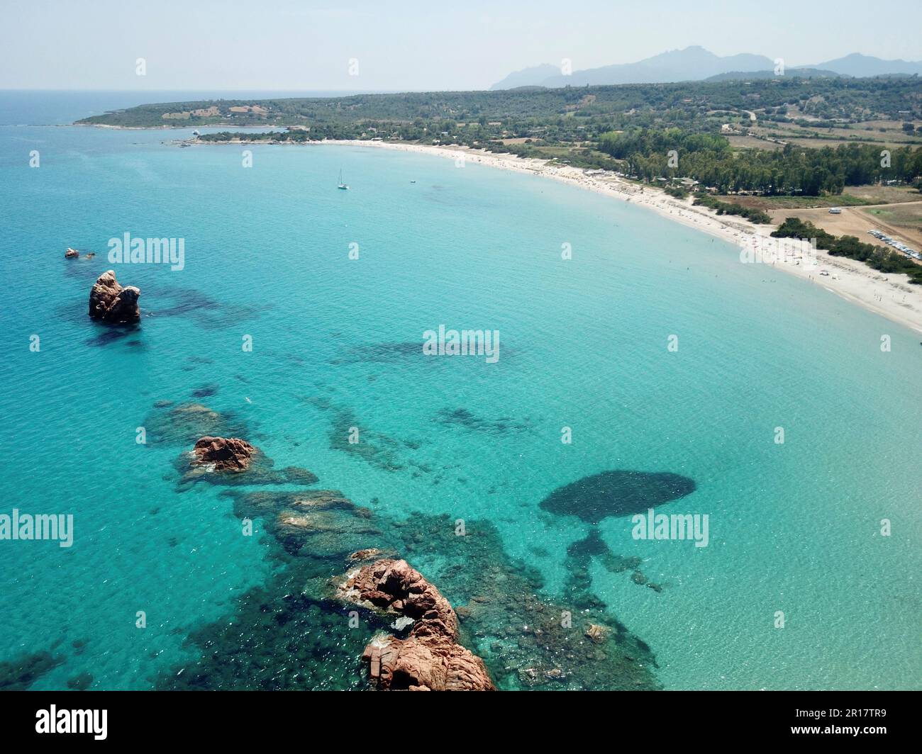 Aerial view of Italian beach during clear day of summer Stock Photo - Alamy